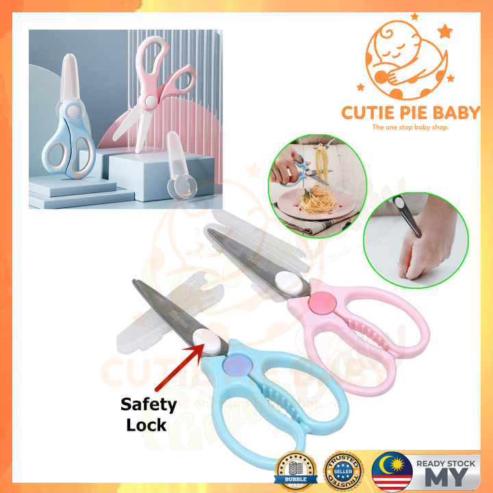 Baby Food Scissors with Case & Cover | Safety Lock Design | Anti Rust ...