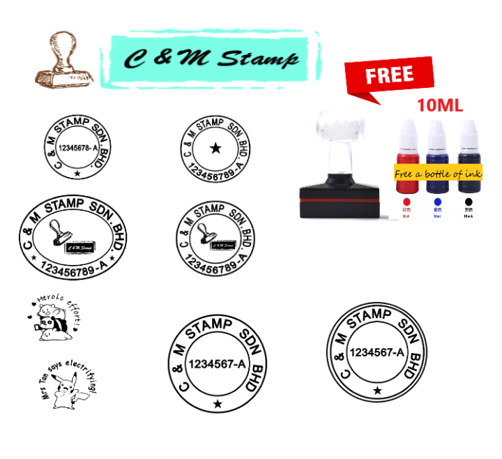 Rubber Stamp/Company Stamp chop/ self-inking stamp /customized name ...