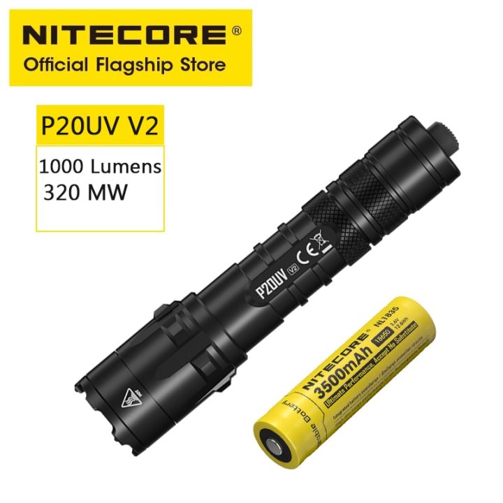 NITECORE P20UV V2 Tactical Flashlight 1000 Lumens18650 Led Ultraviolet ...