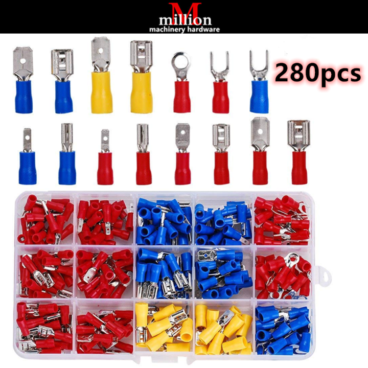 millionhardware - 280pcs Assorted Crimp Spade Terminal Terminals ...