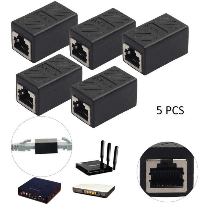 5Pcs RJ45 Female to Female Network Ethernet LAN Coupler Extender ...