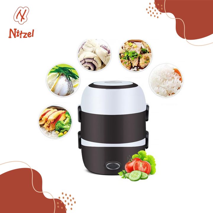 NITZEL Portable Electric Heating Lunch Box Stainless Steel | Lazada PH