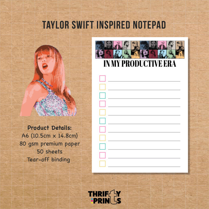 Taylor Swift Inspired Notepad - IN MY PRODUCTIVE ERA | Lazada PH
