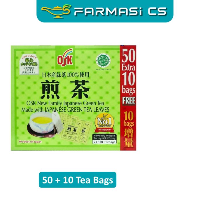 OSK New Family Japanese Green Tea 2g x 50+10 Tea bags / Jasmine Tea 2g x 50 Tea bags [ 煎茶 ] | Lazada