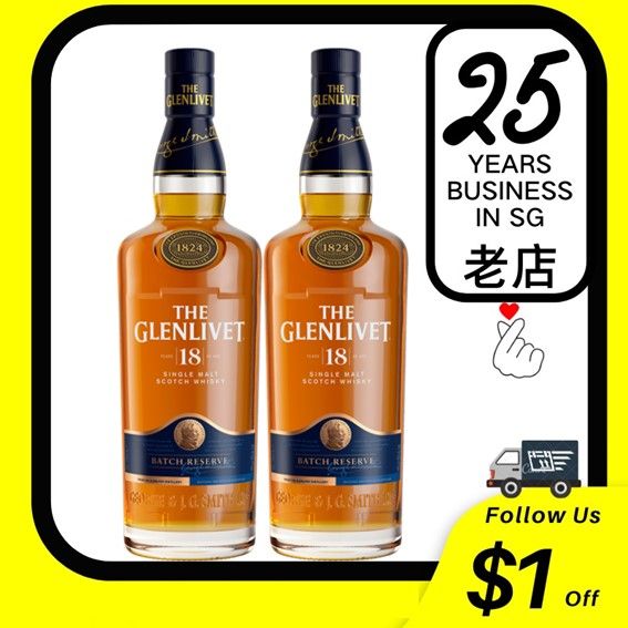 The Glenlivet 18 Years Single Malt Scotch Whisky 70cl Twin Bottles w Gift Box | Lazada Singapore