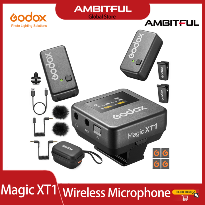 Godox Magic XT1 2.4GHz Wireless Microphone System Max. 200M LOS Range ...