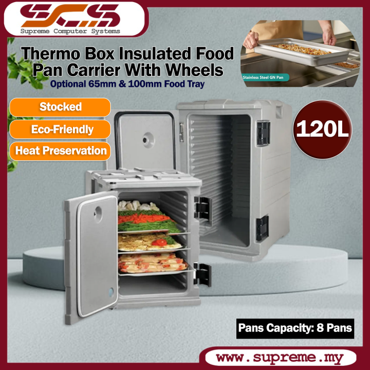 120L Thermo Box Insulated Food Pan Carrier with Wheels for Warm Food ...