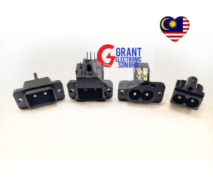 2-Pin IEC 320 C8 Power Socket AC Socket Terminal – Panel Mount 250VAC ...