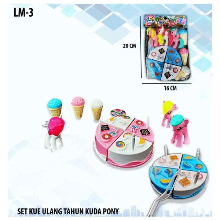 MAINAN KUE ULANG TAHUN KUDA PONI UNICORN ES KRIM LM 3 | Lazada Indonesia