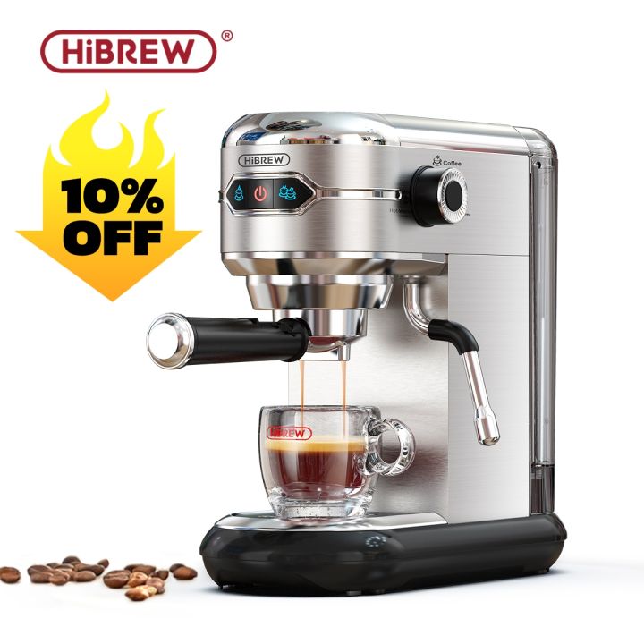 【YF】 HiBREW-Cafeteira Inox Cafeteira 19 Bar Semi Automática ESE Super ...