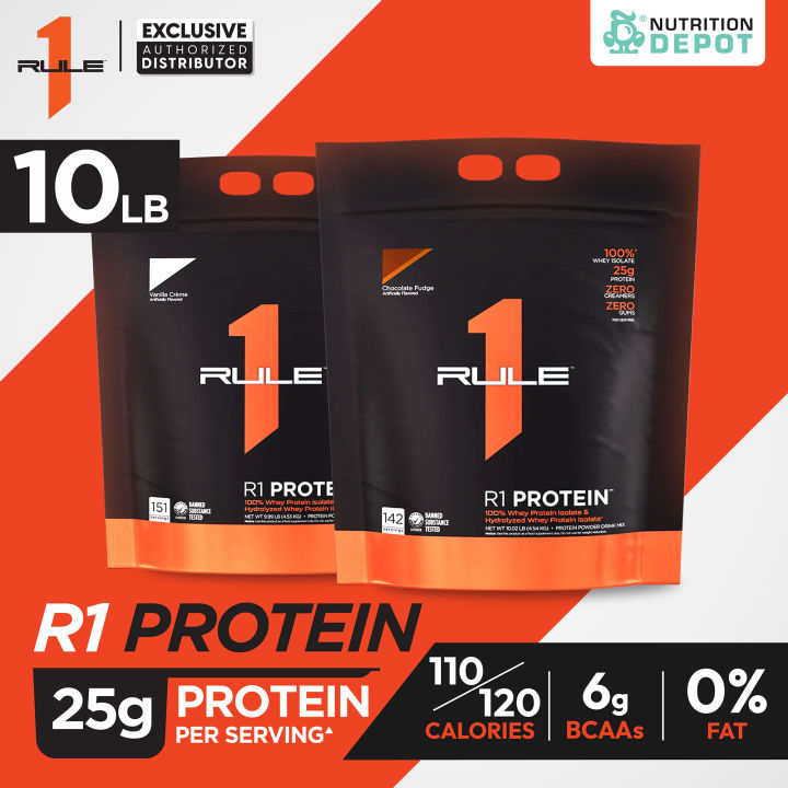 Rule1 Protein 10lb - Chocolate Fudge เวย์โปรตีนเสริมสร้างกล้ามเนื้อ ...