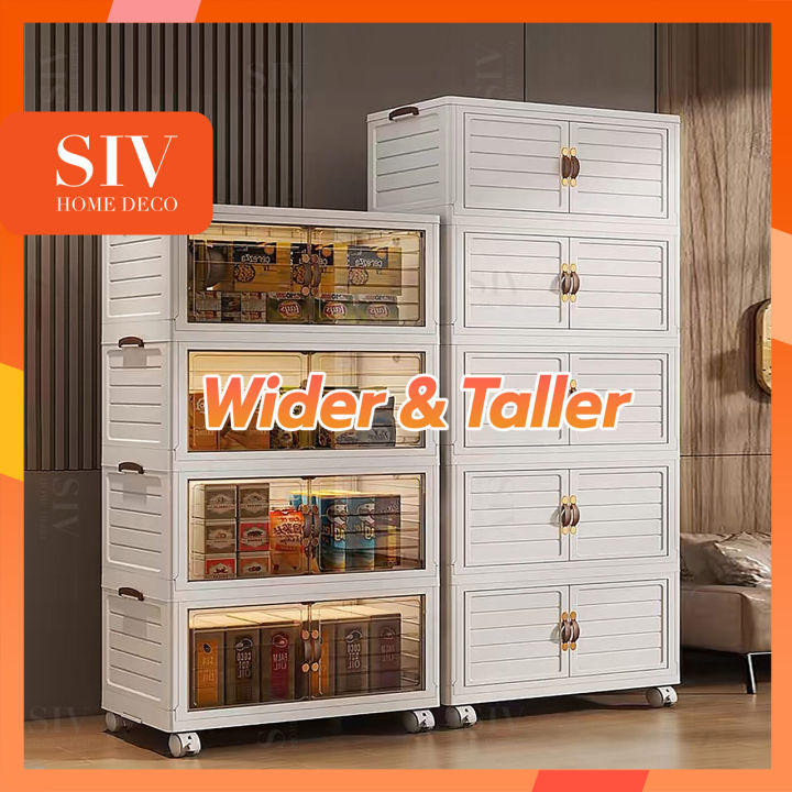 SIV 42-60cm(W) 2/3/4/5 Layers Foldable Storage Cabinet Double Doors ...