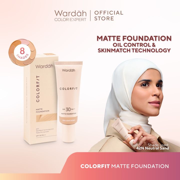 Wardah Colorfit Matte Foundation - Liquid Foundation SPF 30PA++ dengan ...