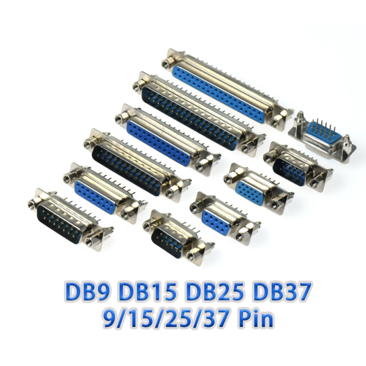 2pcs DP9 DP15 DP25 DP37 9/15/25/37 Pin Straight 180 Degree Male Female Plug D-sub PCB Mounting ...