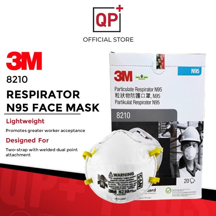 3M PARTICULATE RESPIRATOR 8210 N95 FACE MASK N95 MEDICAL FACE MASK TOPENG MUKA N95 (20PC/BOX ...