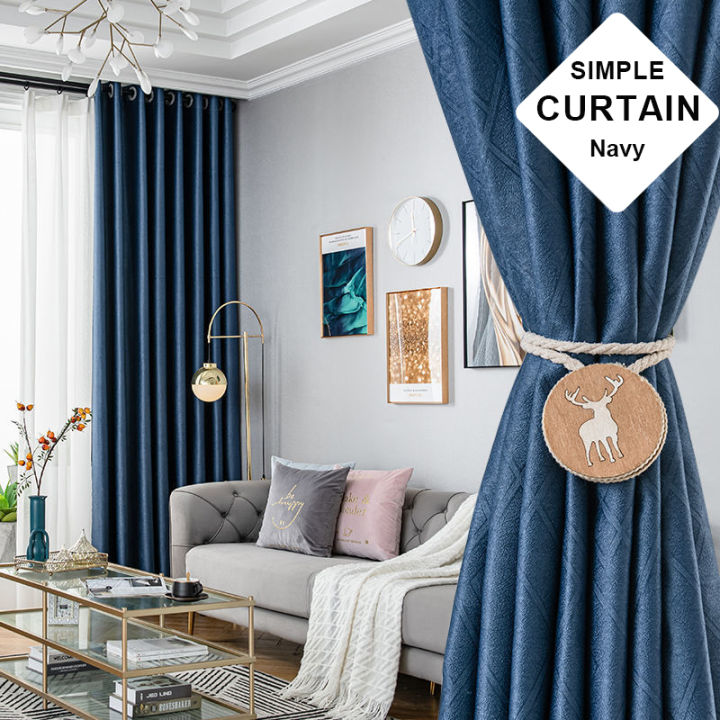 New Nordic Minimalist Living Room Curtain Langsir Bedroom 99% Blackout ...