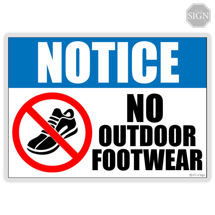 No Outdoor Footwear Sign - Laminated Signage - A4 Size | Lazada PH