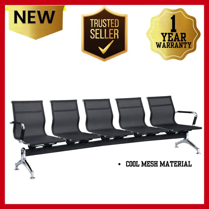 3-Seater / 4-Seater / 5-Seater Teslin Mesh Airport Gang Chair (Black ...
