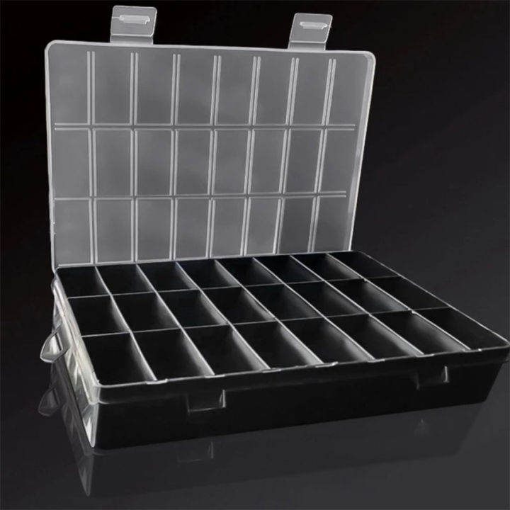 Household 24 grid fixed plastic storage box parts box beaded box ...