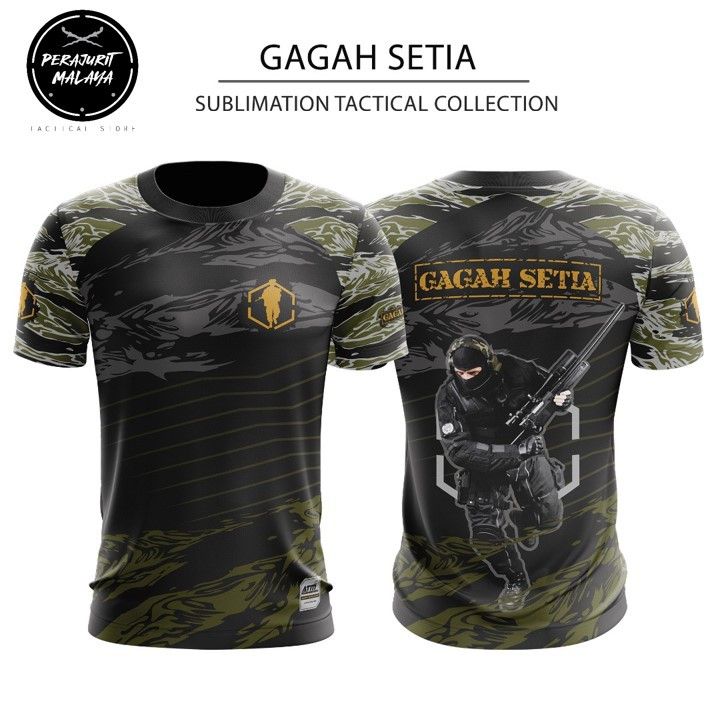 READY STOCK TACTICAL T SHIRT BAJU TAKTIKAL SUBLIMATION INTERLOCK QUICK ...