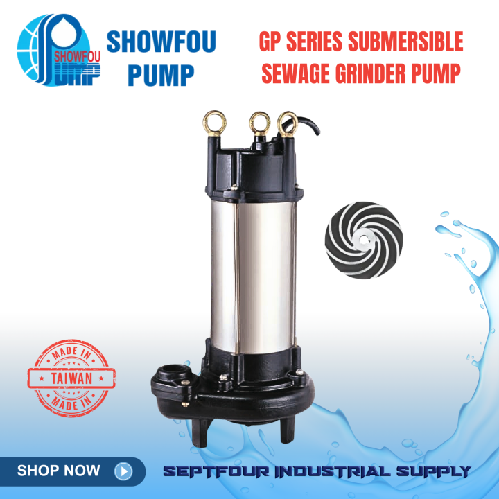 SHOWFOU 3HP 3Phase (GP) Series Submersible Sewage Grinder/Cutter Pump ...