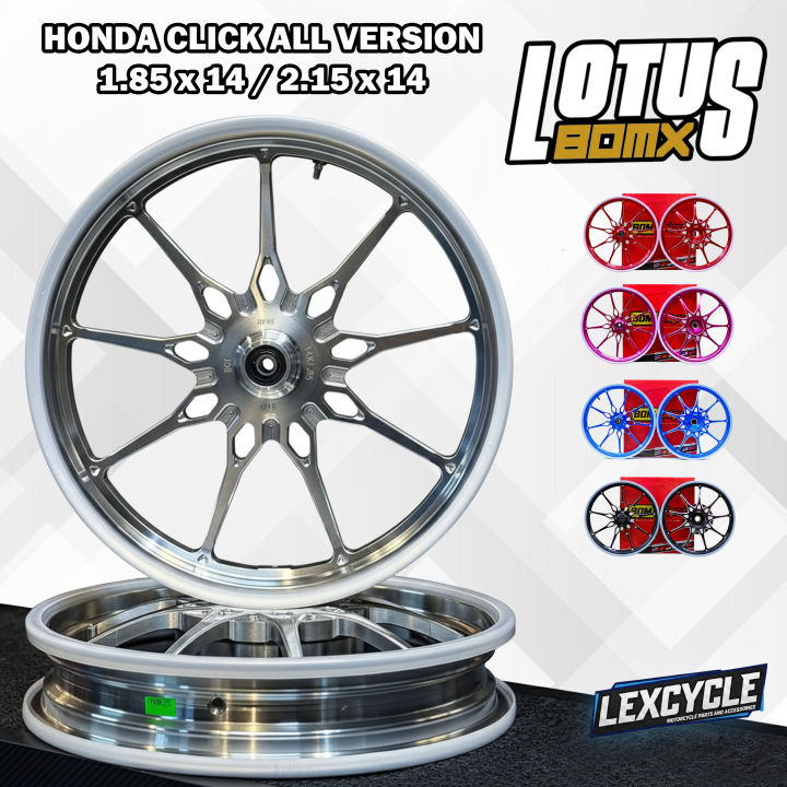 BomX CNC LOTUS MAGS -14 inches 9 spoke for Honda Click V1 V2 V3 | Lazada PH
