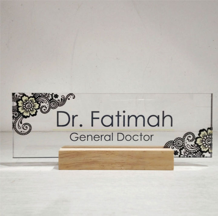 Desk Name Plate / Papan Tanda Nama Meja / Custom Name Plat Acrylic ...