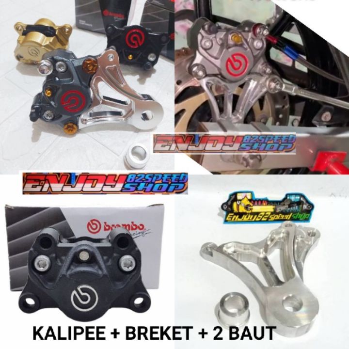 Paket Breket 2p / bracket 2 Piston plus kaliper big logo 2p Belakang Model Coak Ninja R/ SS & RR ...