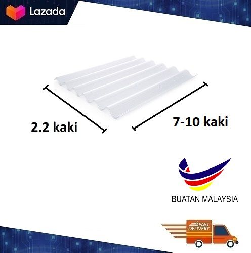 ATAP CERAH LUTSINAR 1.0mm ± / CORRUGATED POLYCARBONATE TRANSPARENT ROOF ...