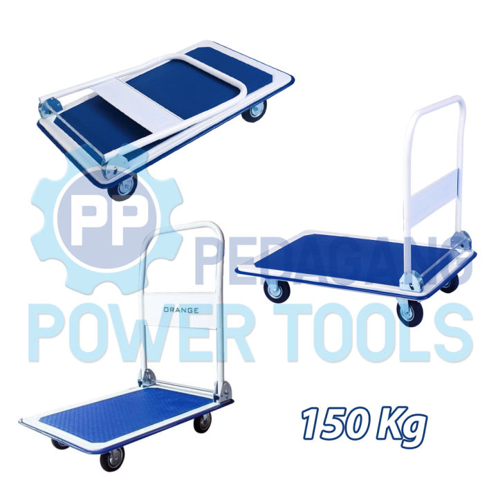 ORANGE HAND TROLLEY 150 KG TROLI LIPAT ALAT ANGKUT BARANG GALON ...