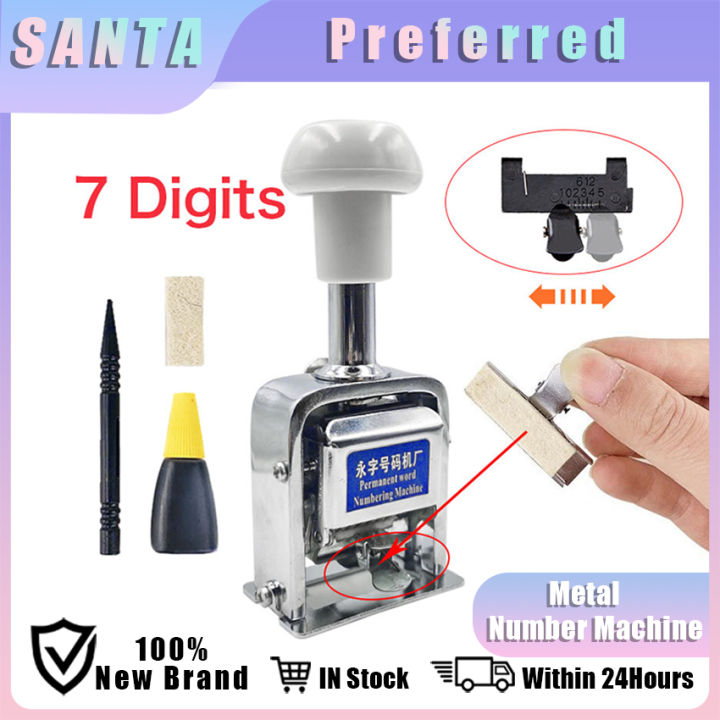Metal 7-Station Automatic Numbering Machine Stamp Self Inking Digit Cap ... Metal 7-Station Automatic Numbering Machine Stamp Self Inking Digit Cap ...