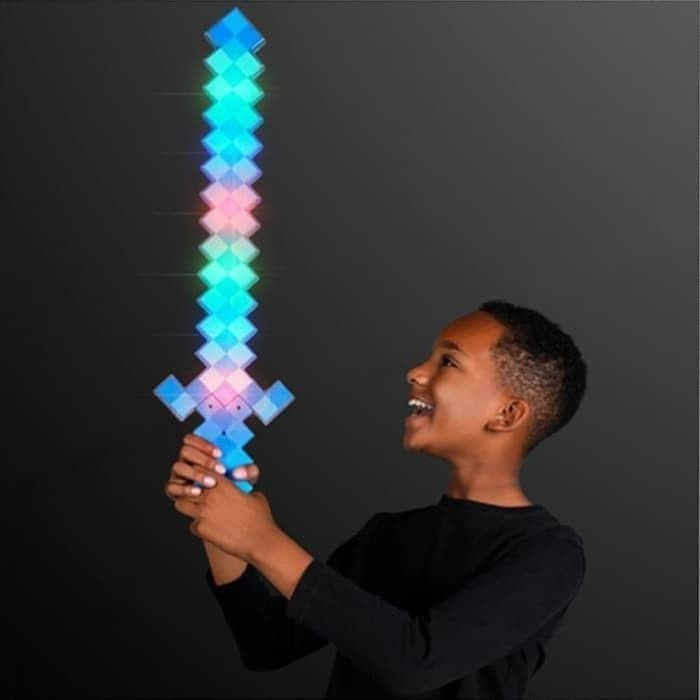 Shining Blue Diamond Sword - Pedang Minecraft LED / Pedang Minecraft ...