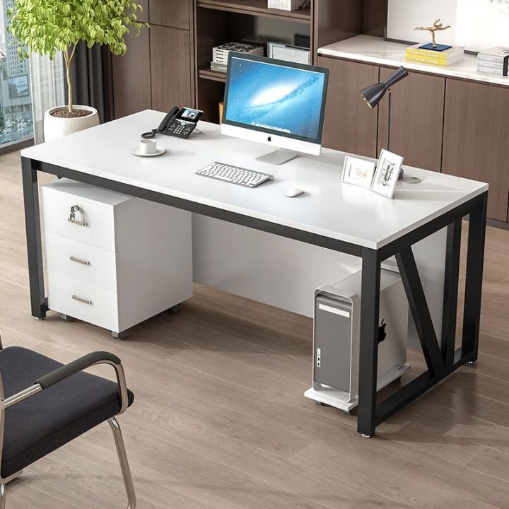 Office Study Desk Computer Coffee with Storage Simple Solid Wood Side ...