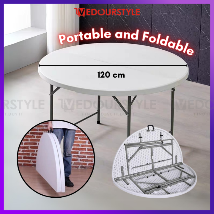 Vedourstyle Round Foldable Table Multipurpose Portable Table Catering ...