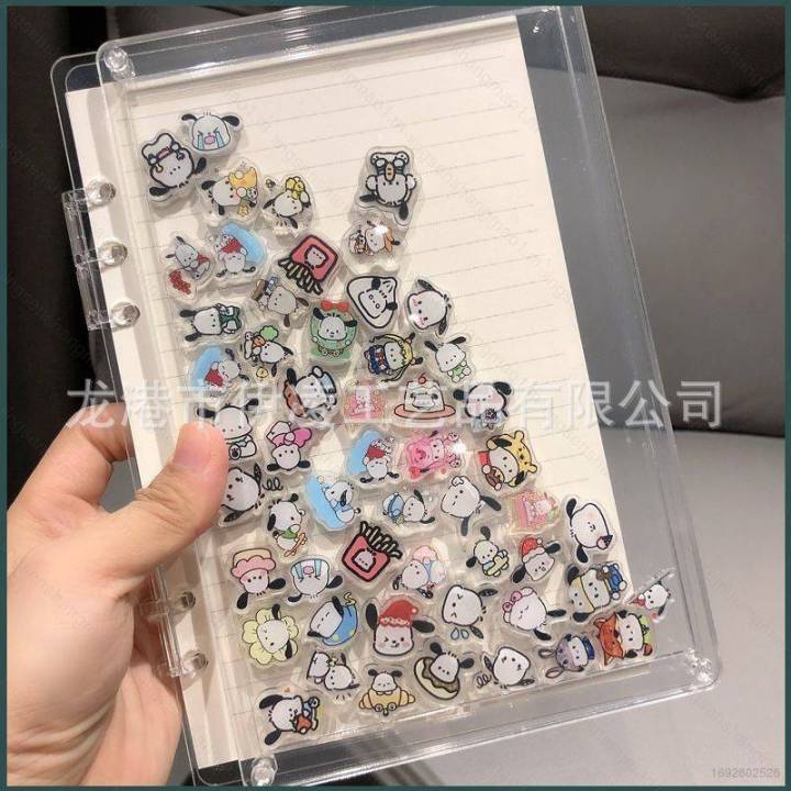 Flip Sanrio POCHACCO Genshin Shin-chan Clear acrylic shake A5 Notebook ...