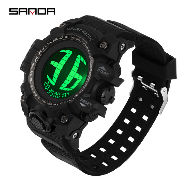Sanda Sports Watch with Luminous Sphere Big Numbers Electronic Watch ...
