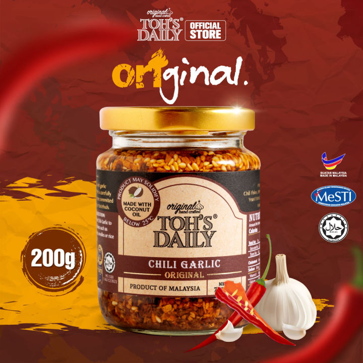 Toh's Daily 100% HALAL ORIGINAL Chili Garlic Crisp 200g (Red Sambal ...