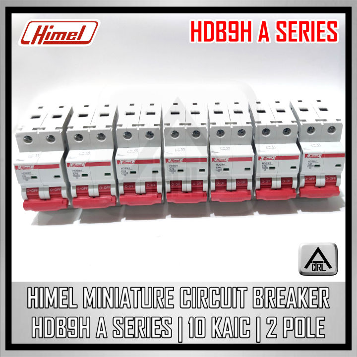 HIMEL MINIATURE CIRCUIT BREAKER HDB9H A SERIES | 10 KAIC | 2 POLE | 6a ...