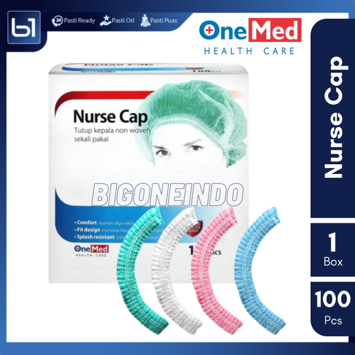 Nurse Cap Onemedisi 100pcs, Penutup Kepala Non Woven, Topi Perawat Hair ...