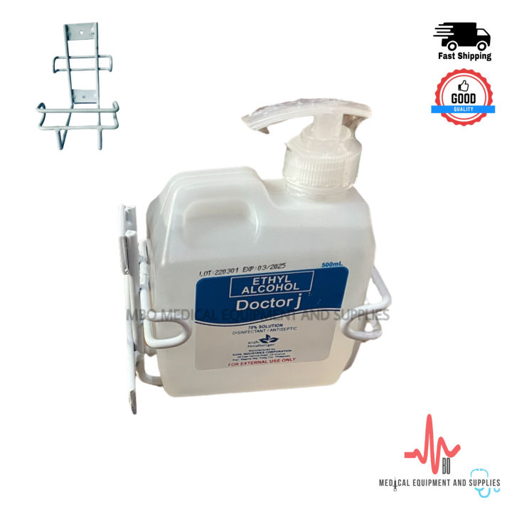 Dr. J Alcohol 500ml/1Liter pump - With Wall Bracket (Isopropyl/Ethyl ...