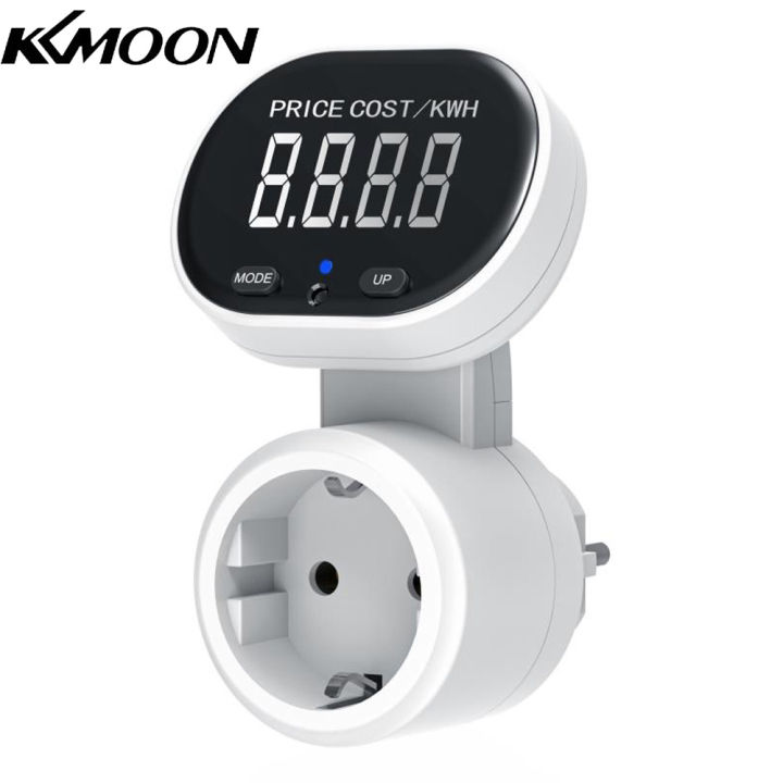 Kkmoon European Plug Socket 45° Rotating Large Lcd Screen Power Metering Socket Digital Display