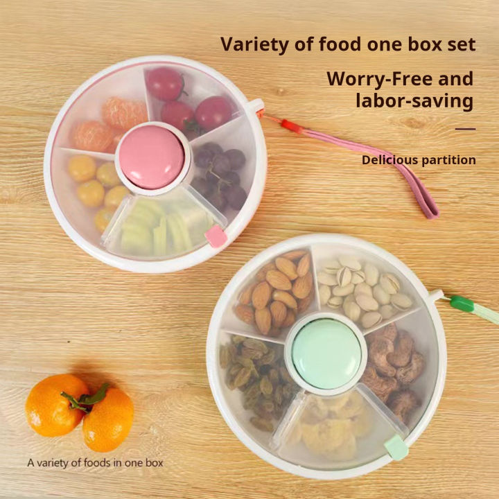 Snack Storage Container Durable Snack Container 5-compartment Round ...