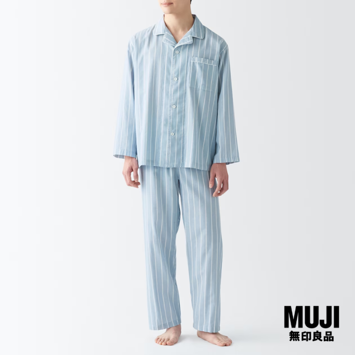 มูจิ ชุดนอนผู้ชายไร้ตะเข็บข้าง ผ้ากอซทอสองชั้น - MUJI Seamless Double ...