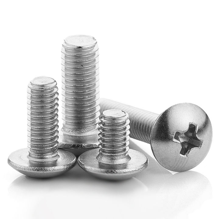50/25/10pcs Cross Recessed Truss Head Machine Screws M3 M4 M5 Mushroom Big Flat Head Screw 304 ...