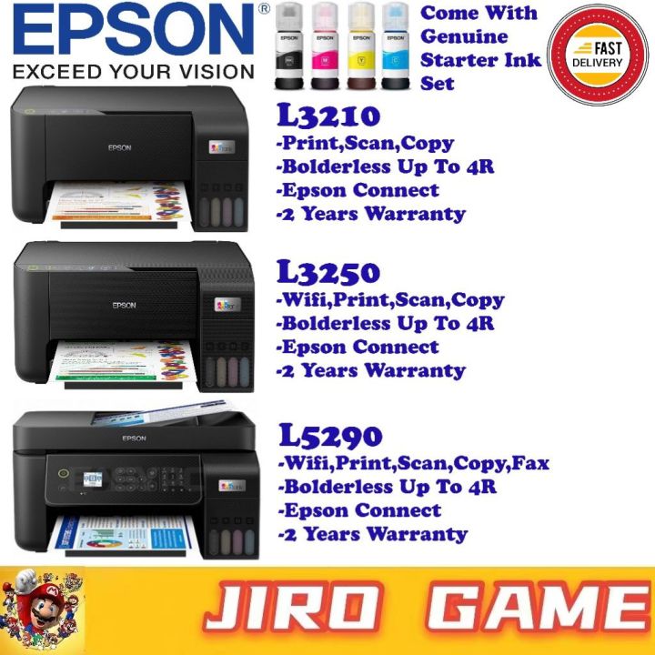 Epson Eco Tank L3210 / L3250 / L5290 All In One Ink Tank Wireless ...