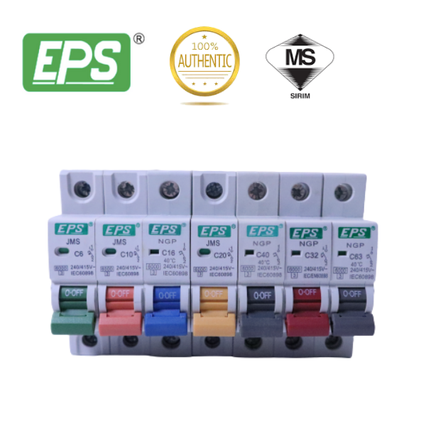 EPS 1Pole (6KA) MCB 6A,10A,16A,20A,32A,40A,50A,63A Miniature Circuit Breaker (SIRIM APPROVE ...