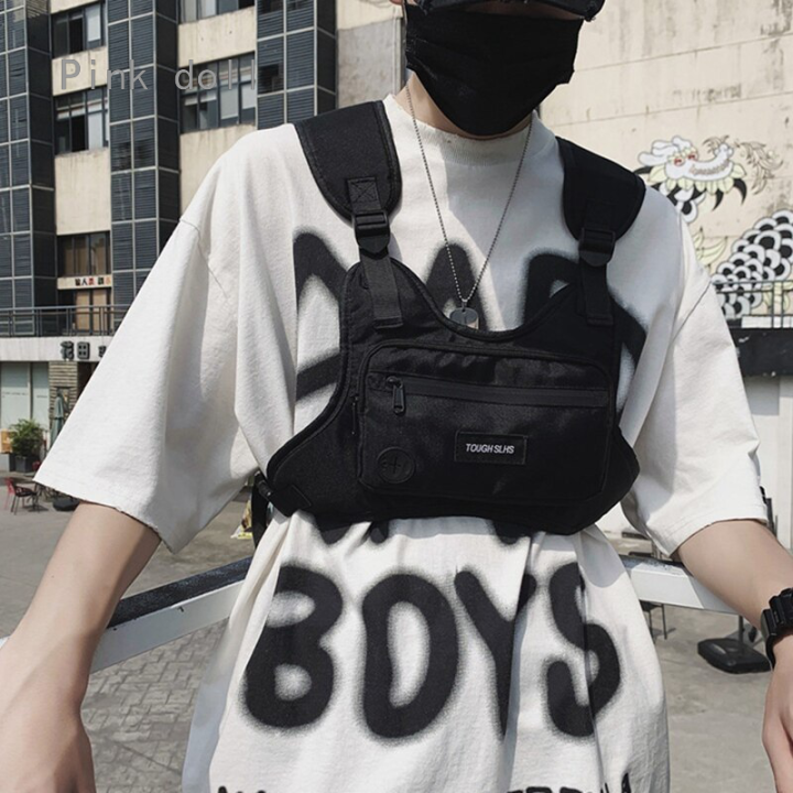 Men Sports Chest Bag Tactical Vest Bag Women Ins Style Fashion Sling ...