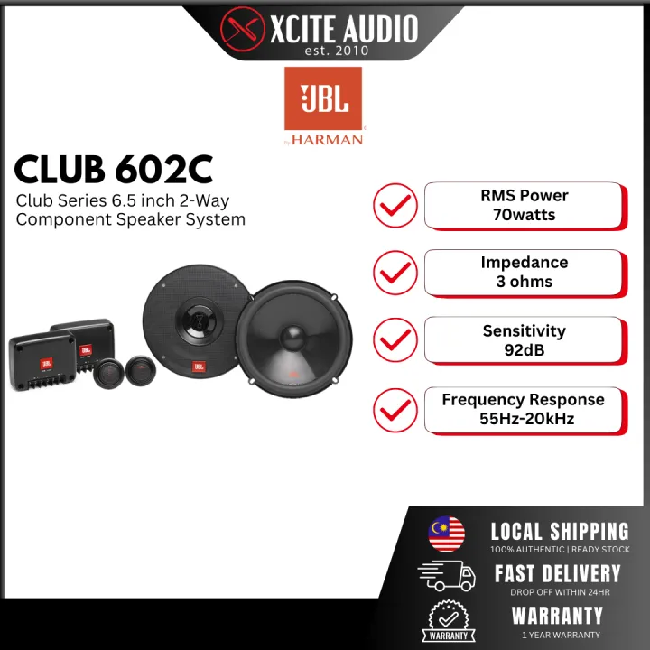 JBL Club 602C Club Series 6.5 2-Way Component Car Speaker System | Lazada