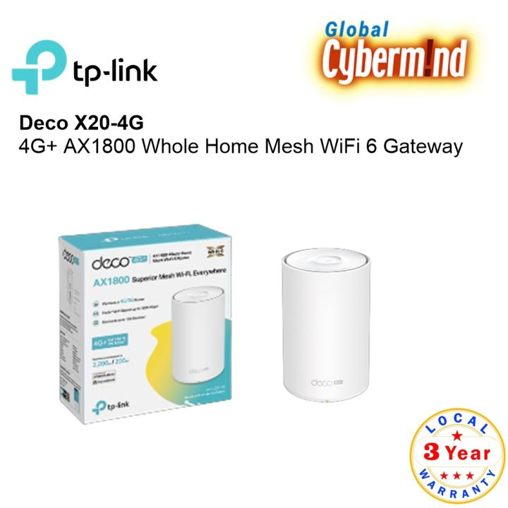 TP-LINK Deco X20-4G 4G+ AX1800 Whole Home Mesh WiFi 6 Gateway - 3 Years ...