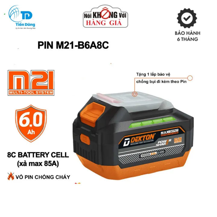 Pin 15Cell 6A DEKTON M21-B6A8C Chân Pin Phổ Thông Dòng Xả Max 85A ...